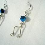 Music Note Earrings Wire Wrapped Eighth Silver Swarovski Crystal Black ...