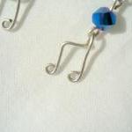 Music Note Earrings Wire Wrapped Eighth Silver Swarovski Crystal Black ...